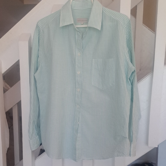 Sarah Alexandra | Tops | Sarah Alexandra Turquoise Green Itaiian Cotton ...